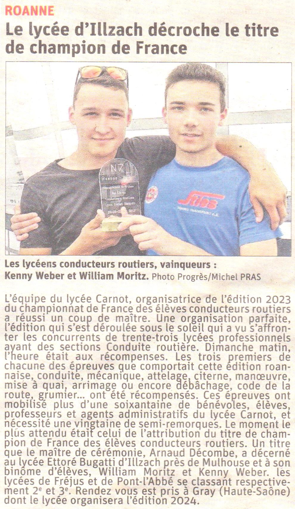 Championnat de France des élèves conducteurs routiers 2023 au lycée ...